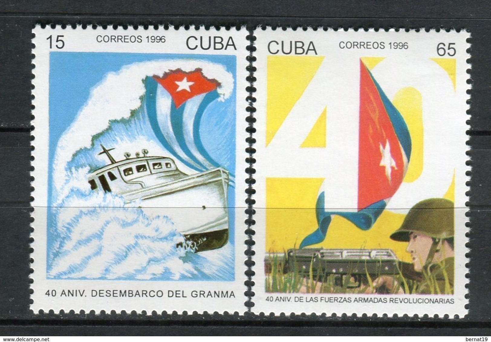 CUBA Sc# 3778-3779 REVOLUTION ANNIVERSARY military Cpl set of 2 1996 ...
