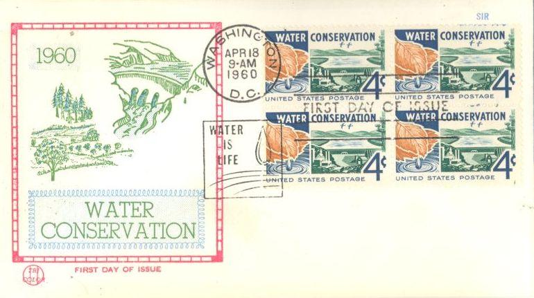 US 1150 FDC Tri-Color - Water Conservation Block of 4 | United States ... US 1150 FDC Tri-Color - Water Conservation Block of 4 | United States ...