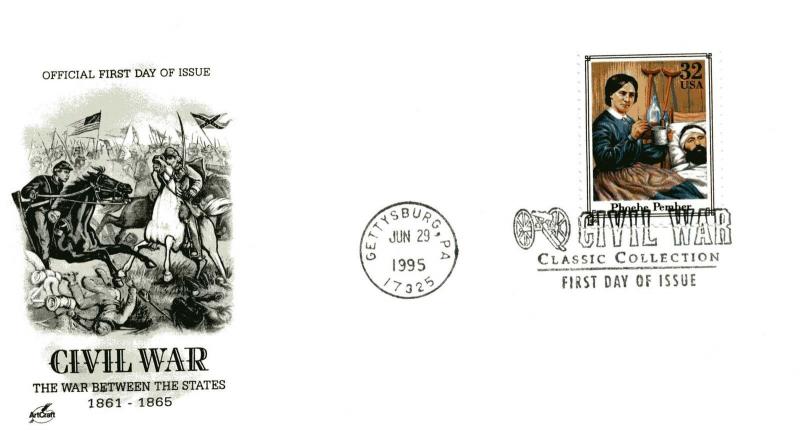 2975r Phoebe Pember, in the Civil War series, Artcraft FDC / HipStamp