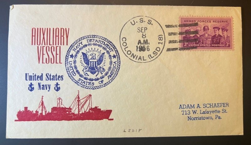 Naval Cover - USS COLONIAL LSD-18 SEP 1956 UNITEST STATES NAVY Navy ...