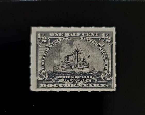 1898 1/2c U.S. Internal Revenue, Battleship, Documentary, Dark Gray ...
