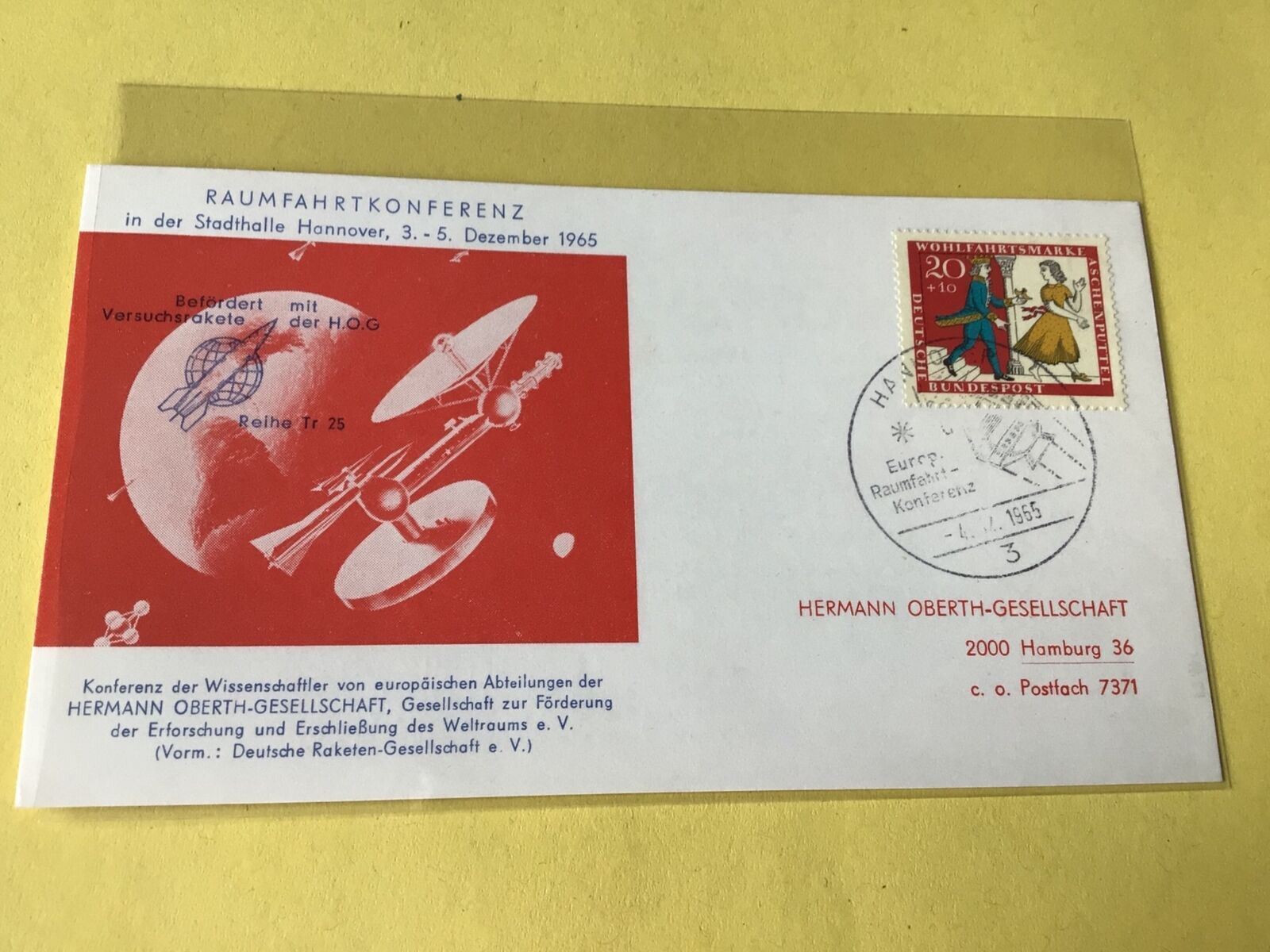 Germany 1965 Cosmic Space Rockets Astro philatelic stamps cover Ref ...