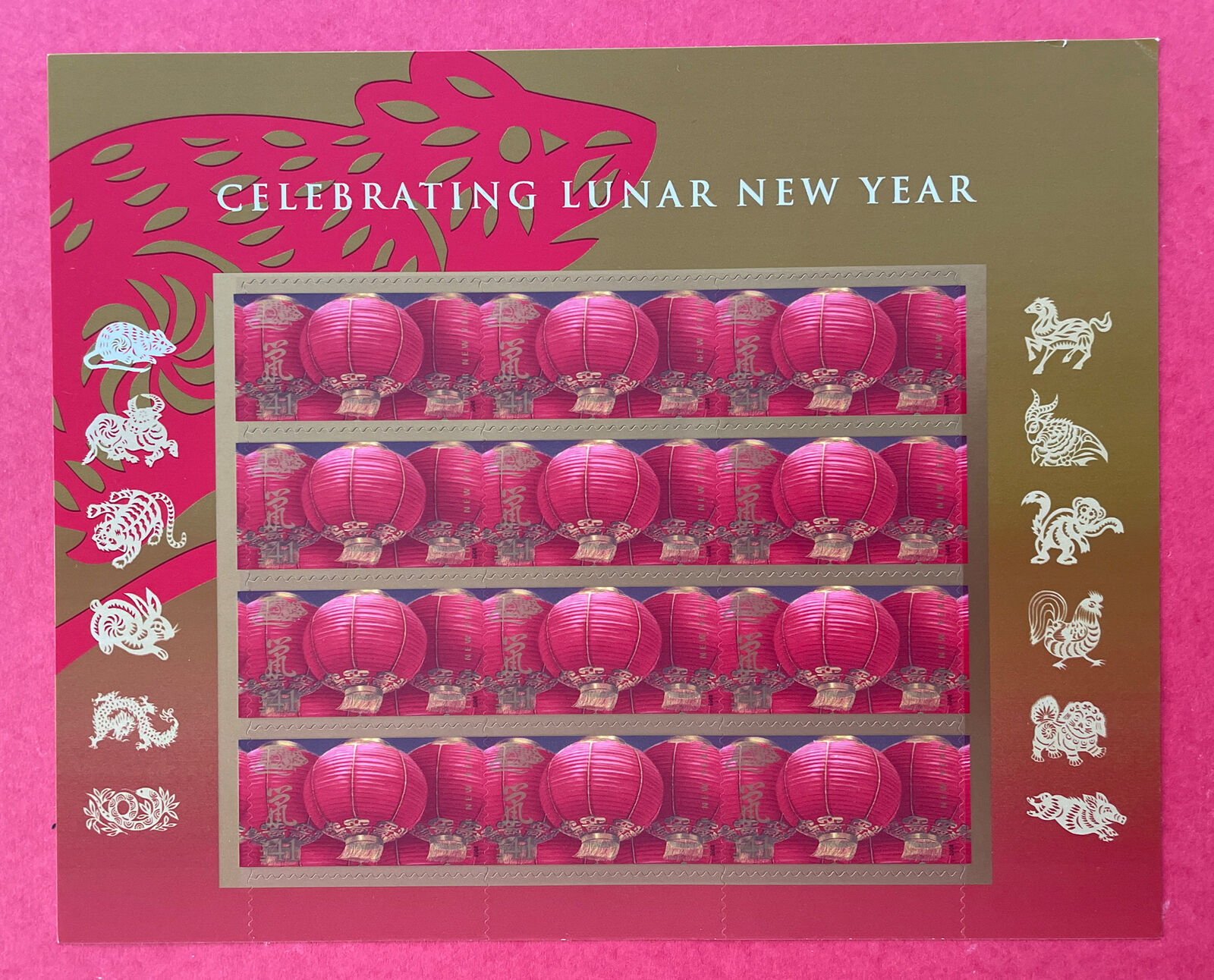 4221 CELEBRATING LUNAR NEW YEAR - RAT Sheet of 12 US 41¢ Stamps 2008 NH ...