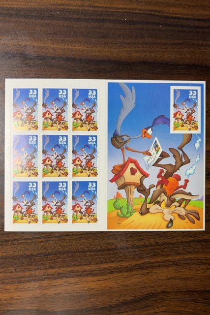 Scott 3391 33c Road Runner/Coyote Normal Mint Sheet of 10 NH Cat $10 ...