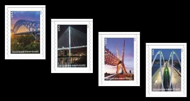 US 5808-5811 Bridges presorted first-class 25c coil set (4 stamps) MNH ...