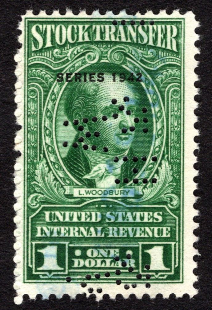 1942, US $1, Stock Transfer, Used, Sc RD127 | United States, Revenues ...