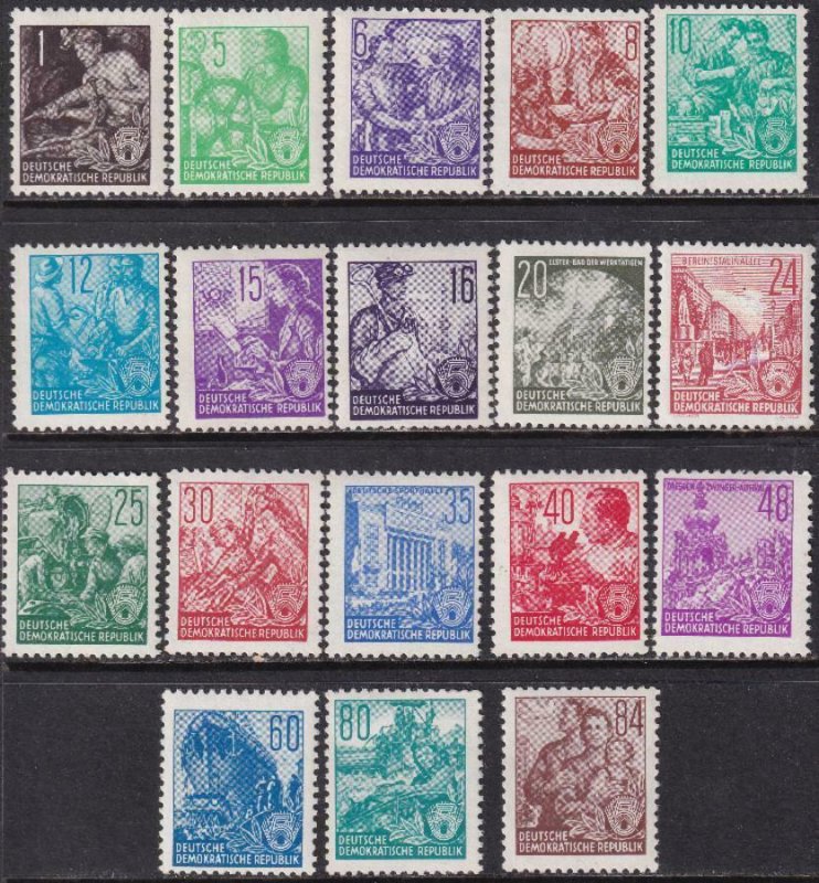 German D.D.R. 1953 SC 155-171 MNH Set | Europe - Germany & Colonies ...