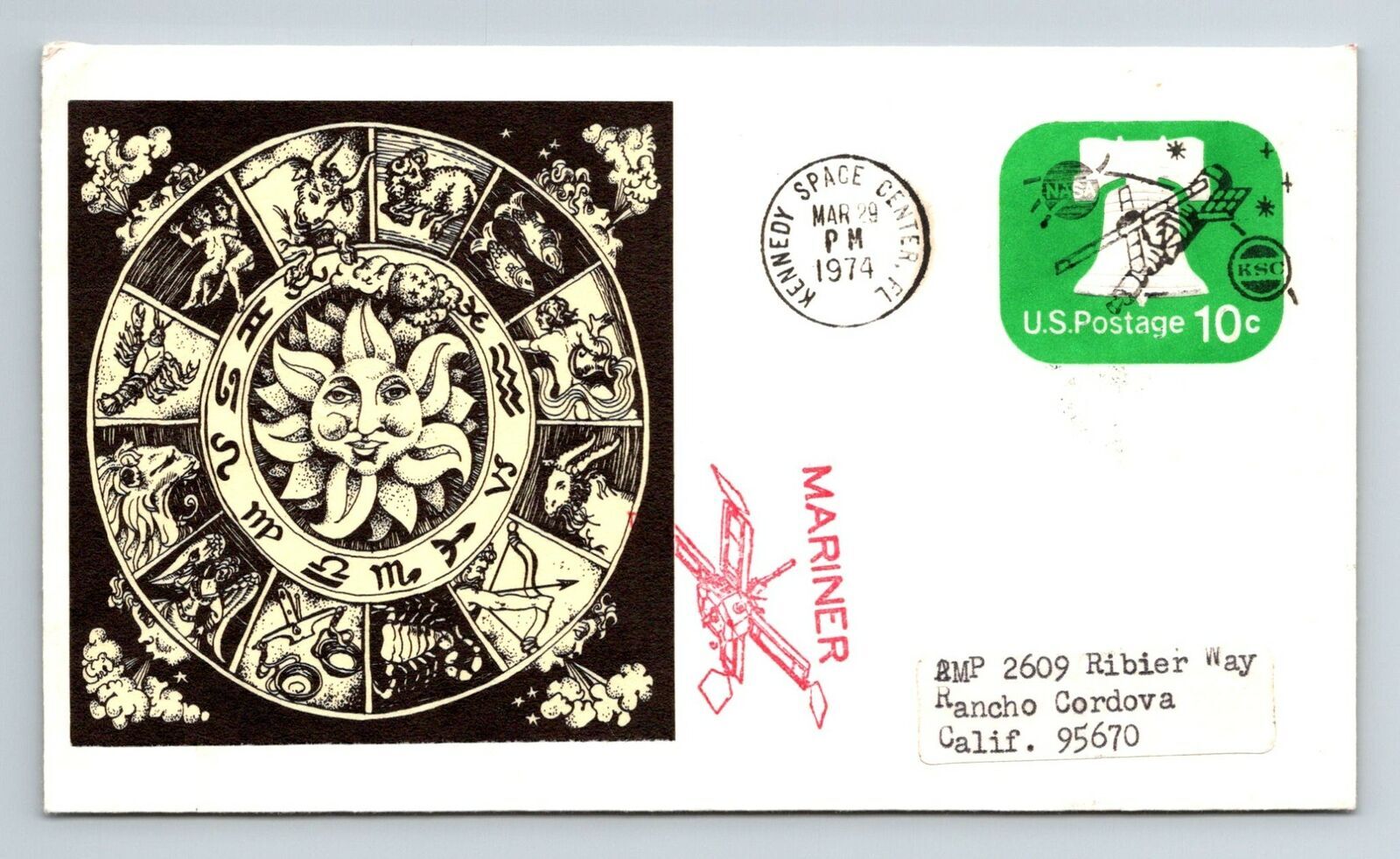 1974 Mariner - Zodiac Constellations on Cachet - F5453 | United States ...
