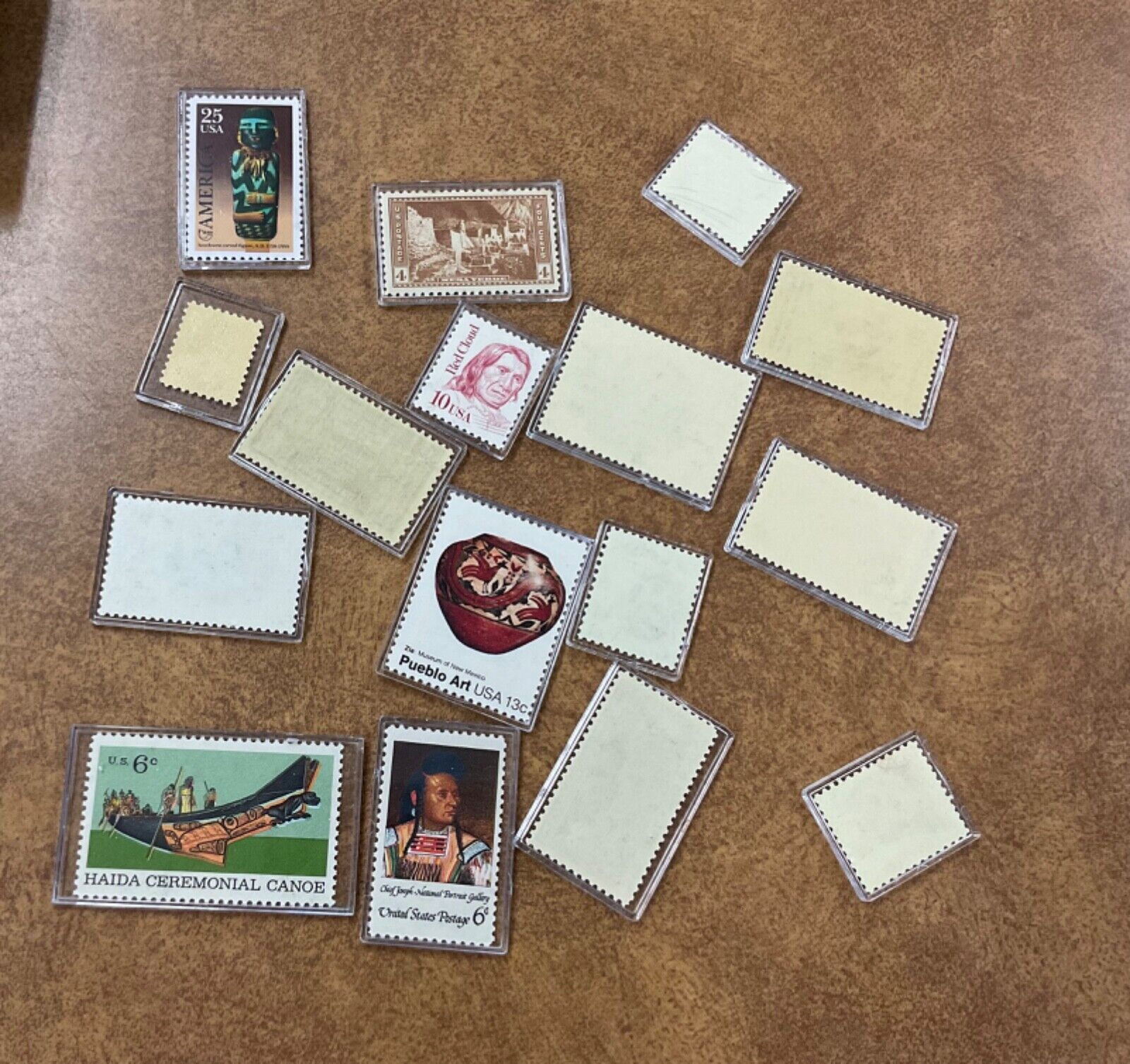 16 different Indian , Native American, mint US stamps. 1934-1997 ...