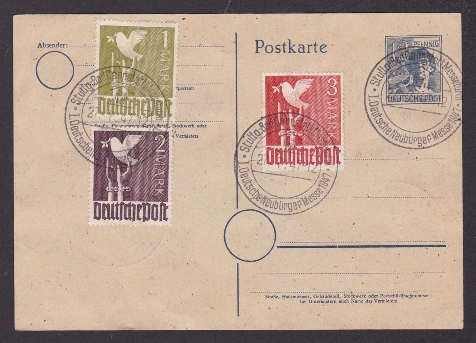 GERMANY 1947 Soviet zone, Stamped postcard Mi #943-962 (part set ...