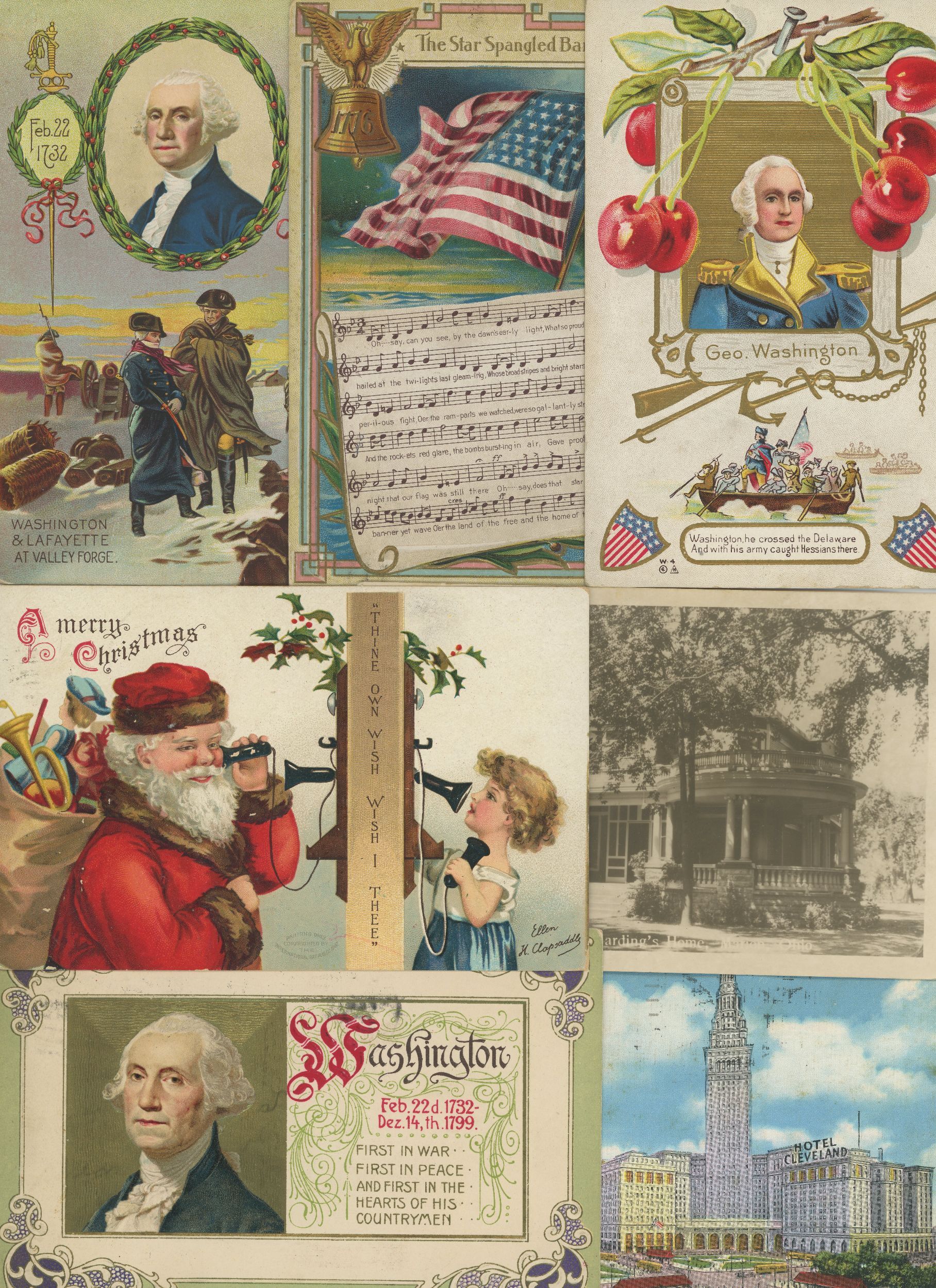 USA Large Lot - 200 different older postcards - about 40 with stamps on ...
