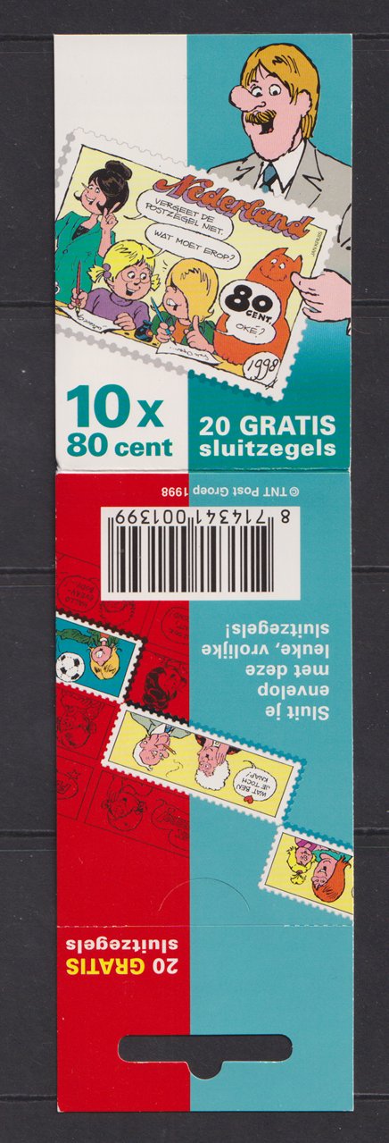 Netherlands #1015a MNH 1998 complete booklet comic strip characters ...