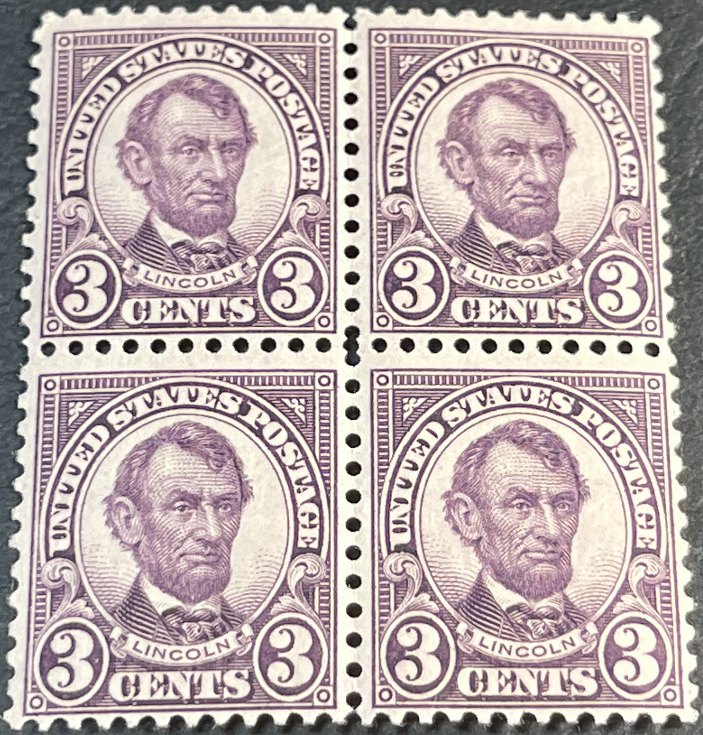 U.S. # 635--Mint Never/Hinged---Block of 4---Violet---1927 | United ...