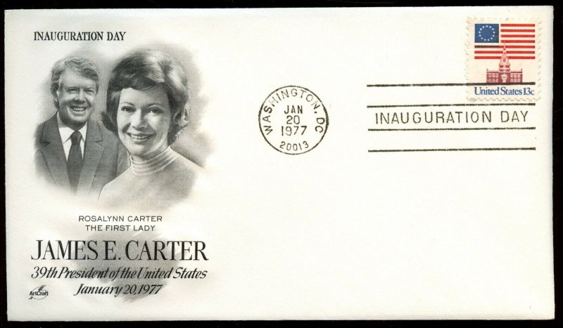 CARTER Inauguration 1977 - Postmarked Washington, DC - ArtCraft Cachet ...