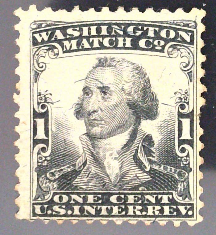 Scott #RO181b - 1c Black - Silk Paper - Washington Match Co. | United ...