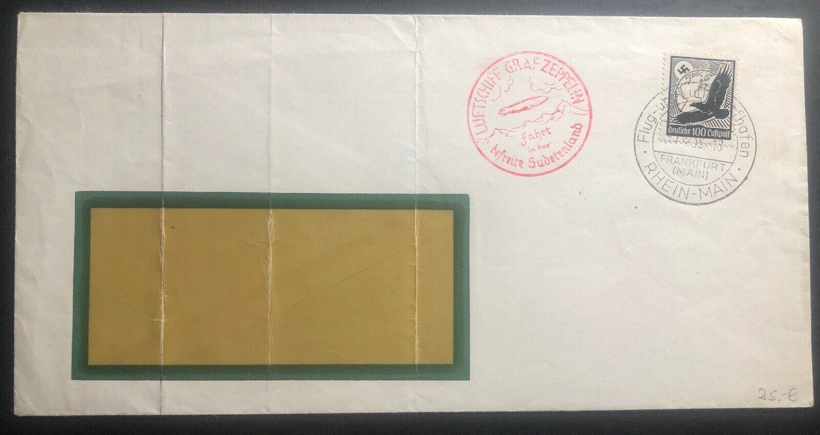 1938 Frankfurt Germany Lz 130 Cubierta de Graf Zeppelin 2 primer vuelo ...