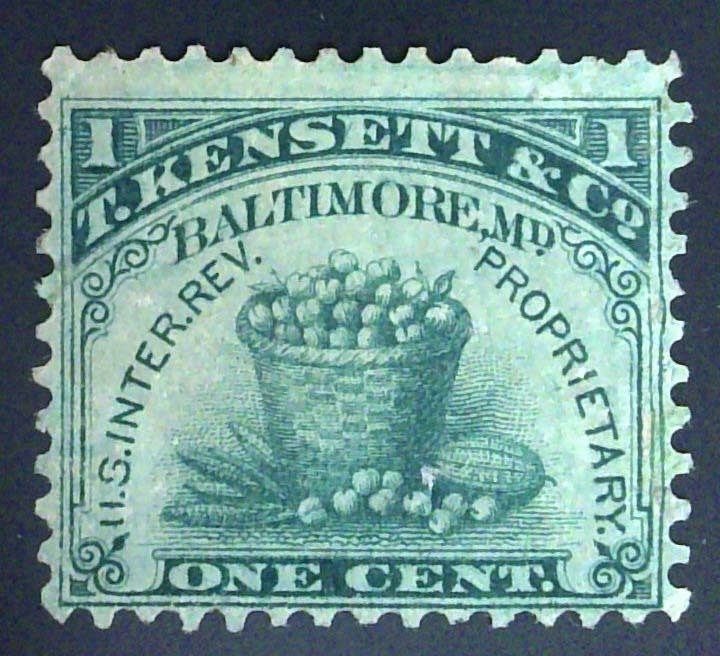Scott #RP1a - 1c Green - Old Paper - T.Kensett & Co. - Exceptional RARE ...