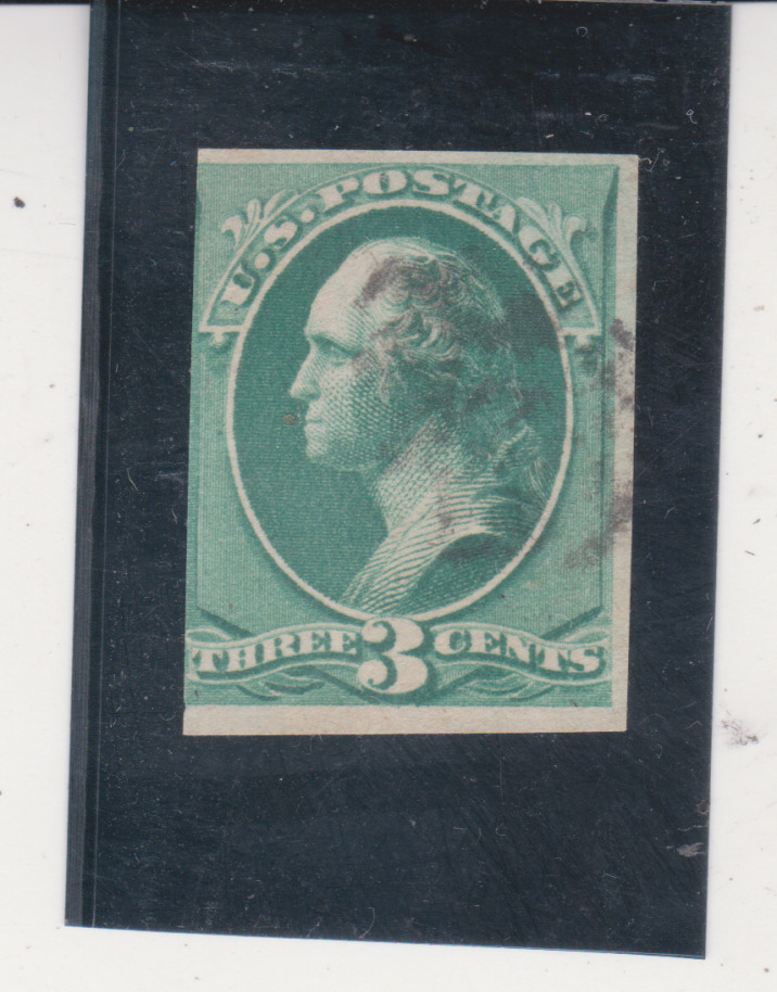 US Scott # 184P- Imperf Proof ? on stamp paper, Stamp Used F/VF ...