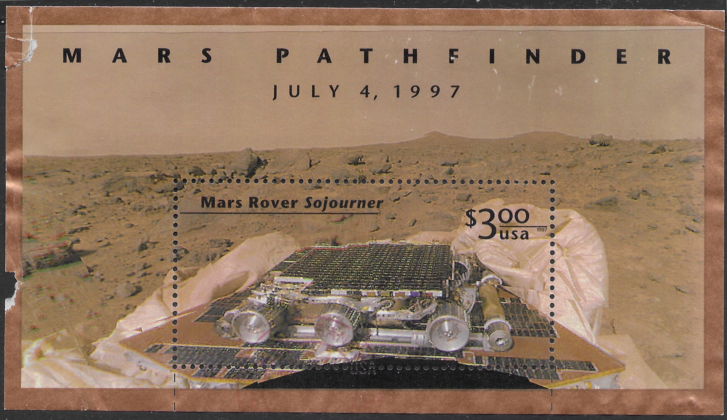 US #3178 Souvenir sheet used. Mars Rover Sojourner. 1997. Very Nice ...