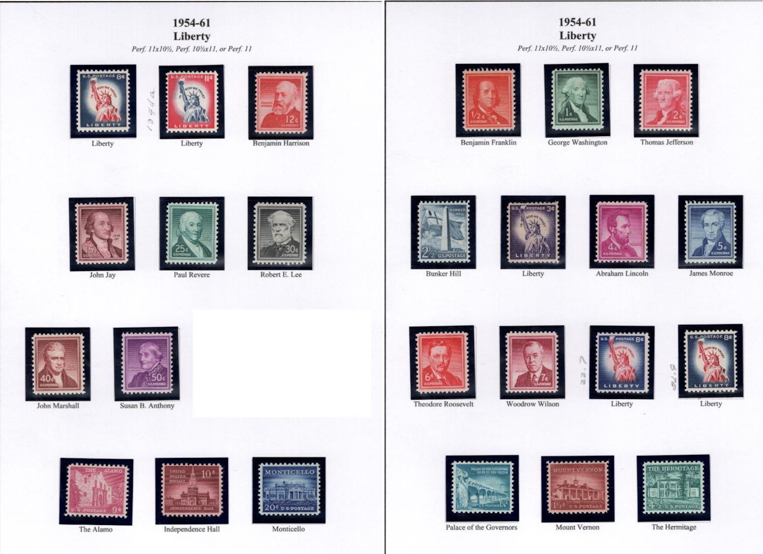 US #1030 - 1051 VF/XF mint never hinged and lightly hinged, Super Nice ...