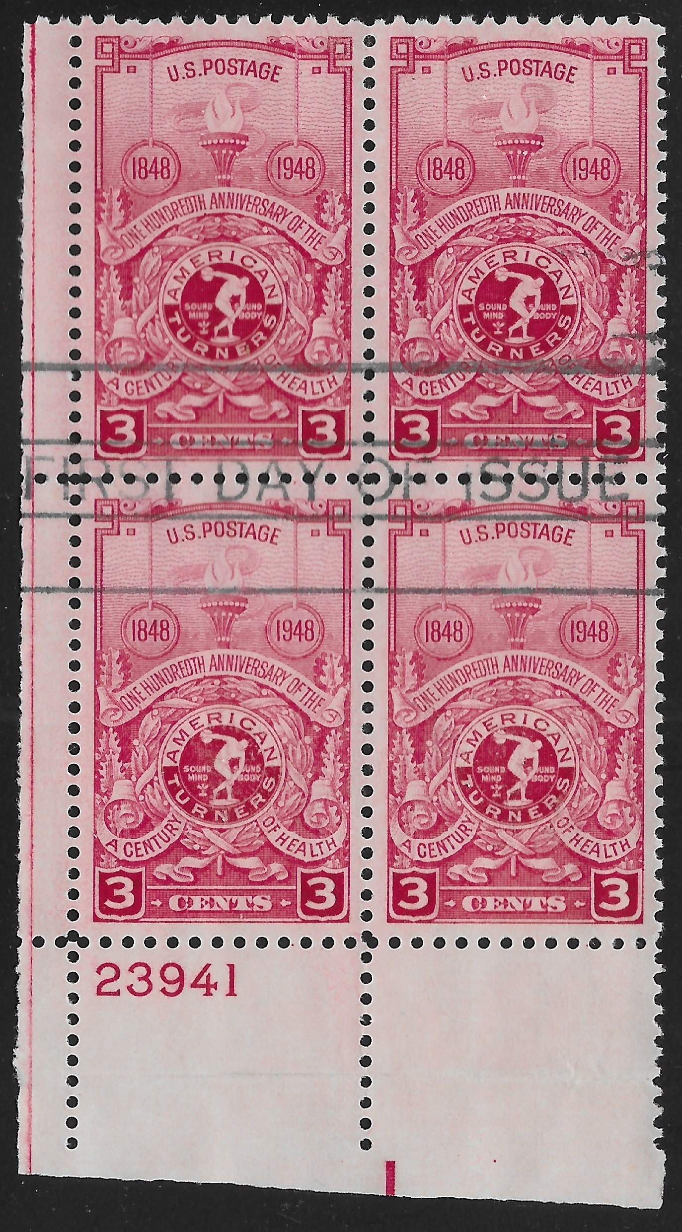 US #979 3c Torch and Emblem of American Turners | United States ...