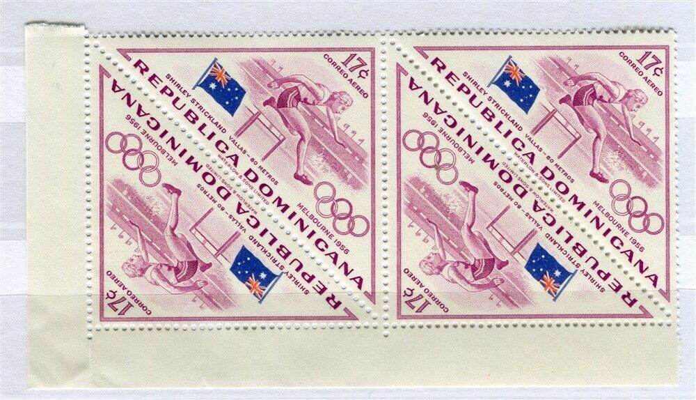 DOMINICA; 1956 Olympics issue fine 17c. MINT MNH CORNER BLOCK ...