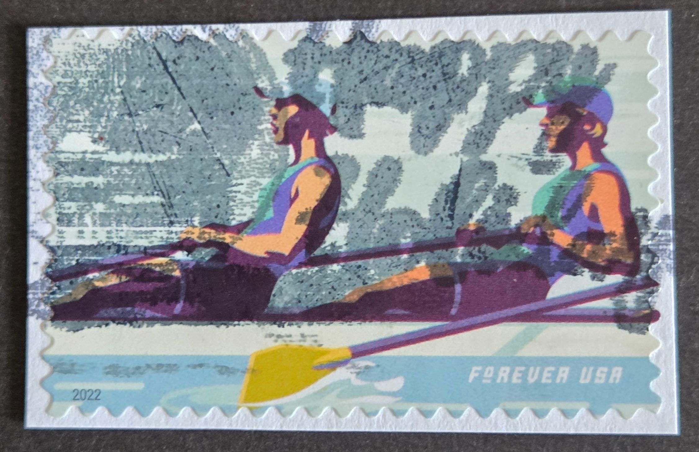 US 5696 (2022 Women's Rowing - Women Wearing Blue Shirts & Oar Splash ...
