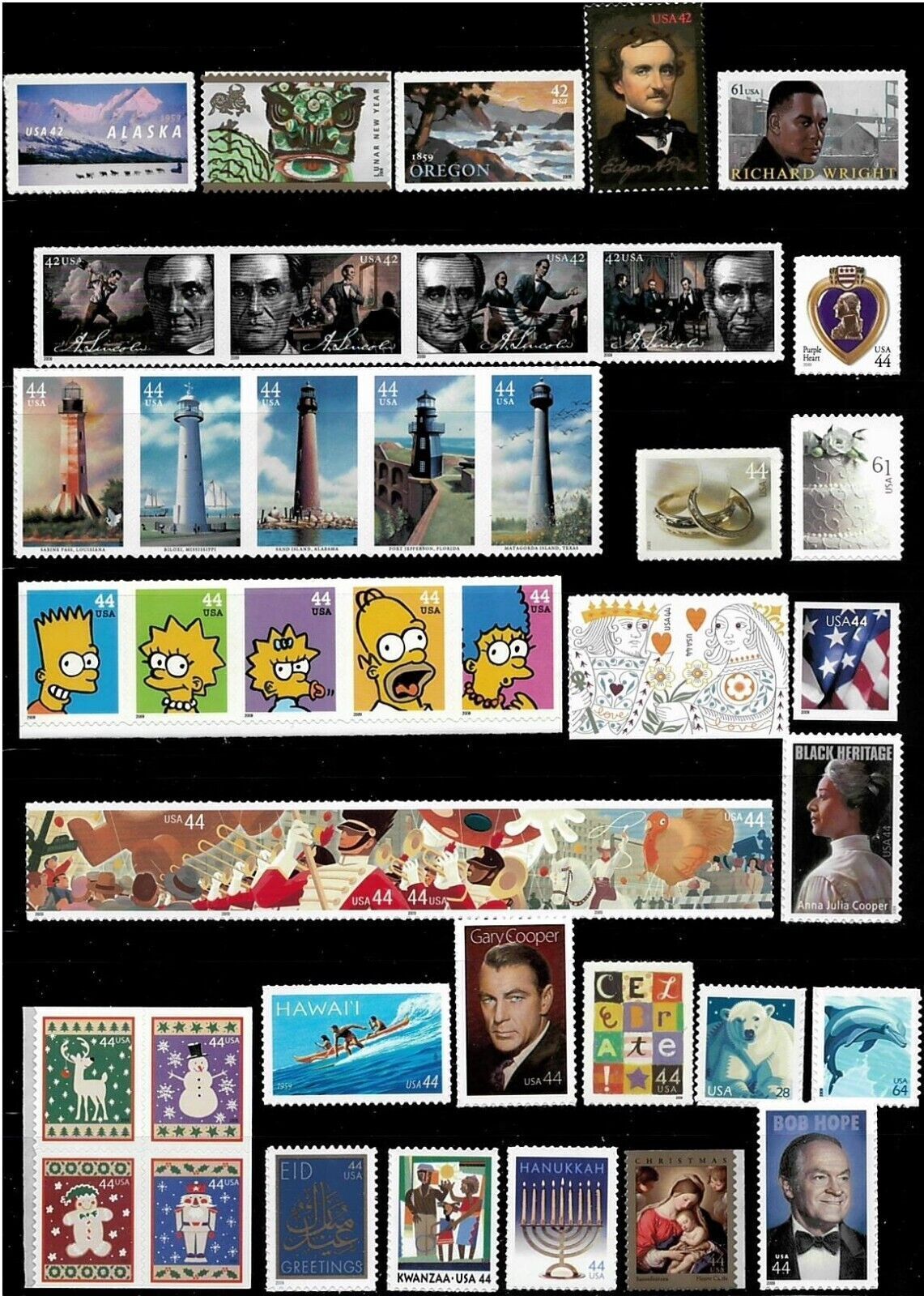 US 2009 Commemorative Yearset collection of 44 stamps MNH | United ...
