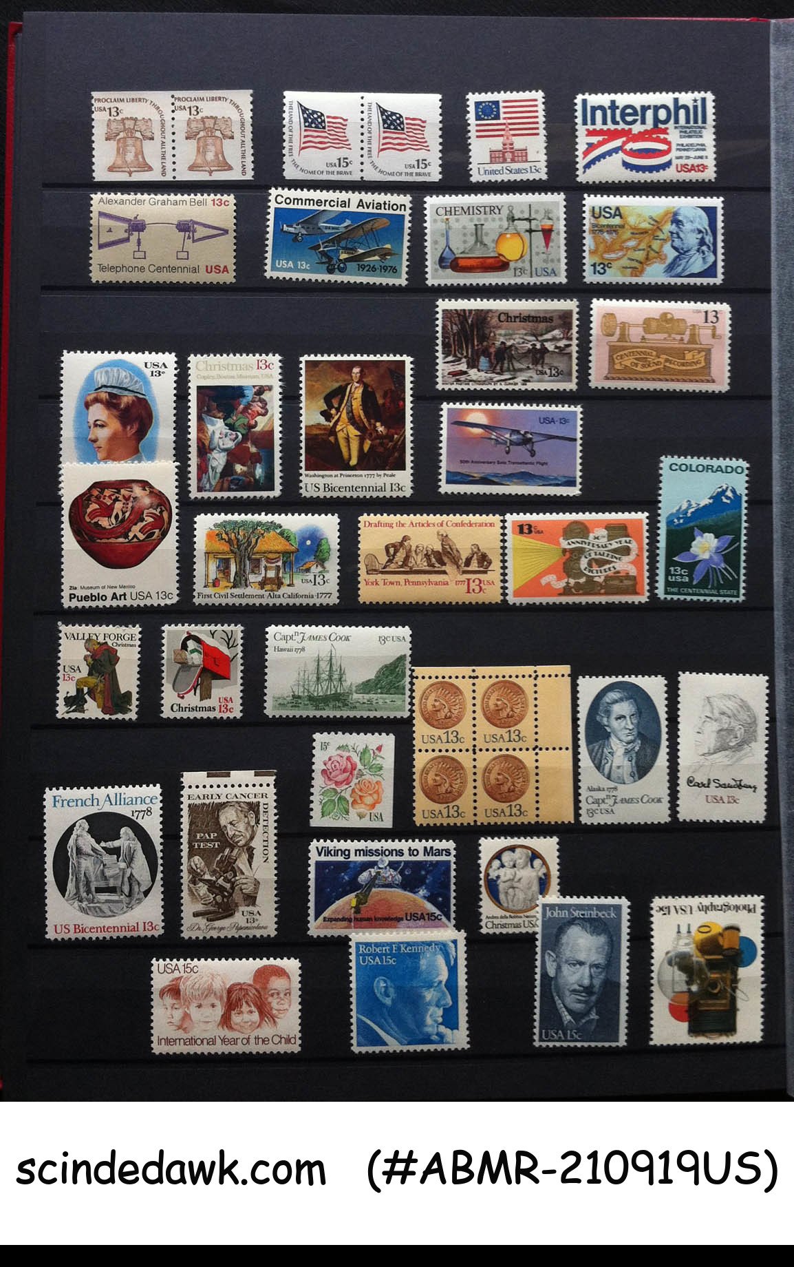 COLLECTION OF UNITED STATES USA COMMEMORATIVE STAMPS IN AN ALBUM / HipStamp