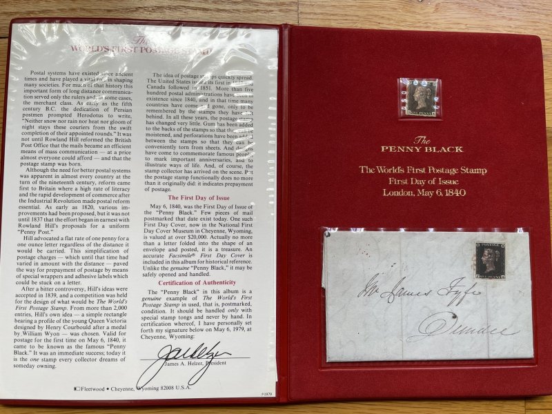 1840 1p PENNY BLACK First Day Of Issue Stamp And Letter | Great Britain ...