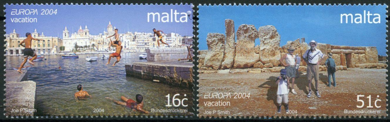 Malta Europa Stamps 2004 MNH Holidays Vacation Tourism Architecture 2v ...