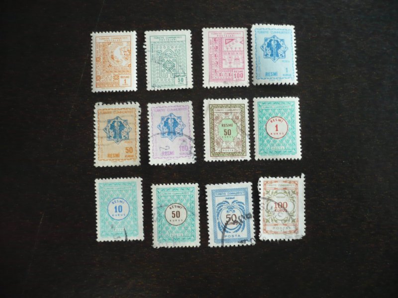 Stamps - Turkey - Scott#O101-O103,O107-O110,O124-MH & Used Part Set of ...