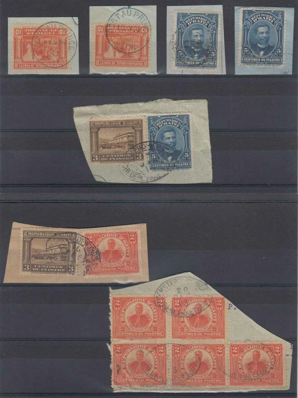 HAITI 1910-13 DUTCH PACKET 7 PIECES "AMSTERD: W: INDIE NEDERL: PAKEBOOT ...