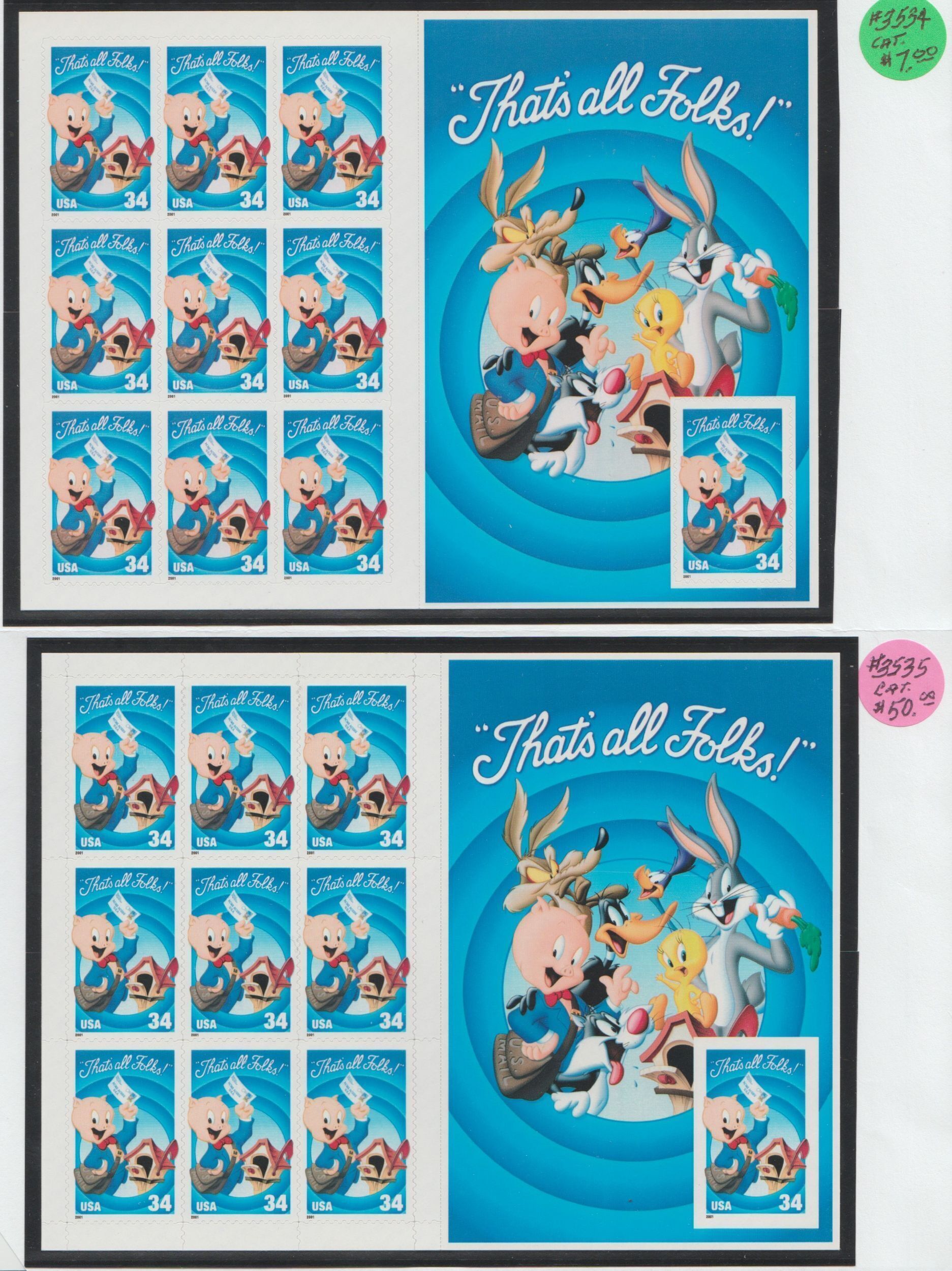 3137,3138, 3204,3205,3305,3306,3391,3392,3534, 3535."Looney Tune Panes ...