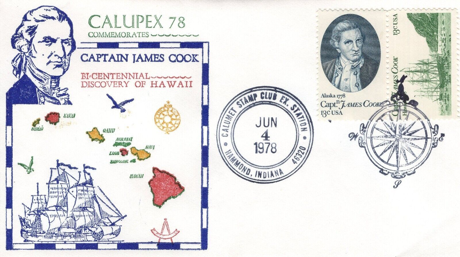 Captain James Cook, Hammond, in 1978 Fdc15857 | United States, Stamp ...