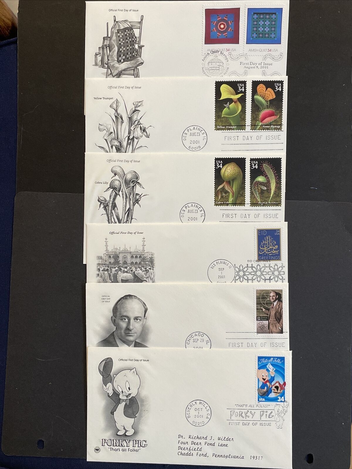 24 Different US FDCs from 2001 with Postal Commemorative Society ...