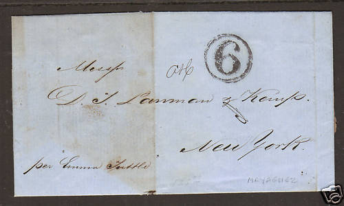 Puerto Rico, 1859 Stampless Steamship SFL Mayaguez to NY | Europe ...