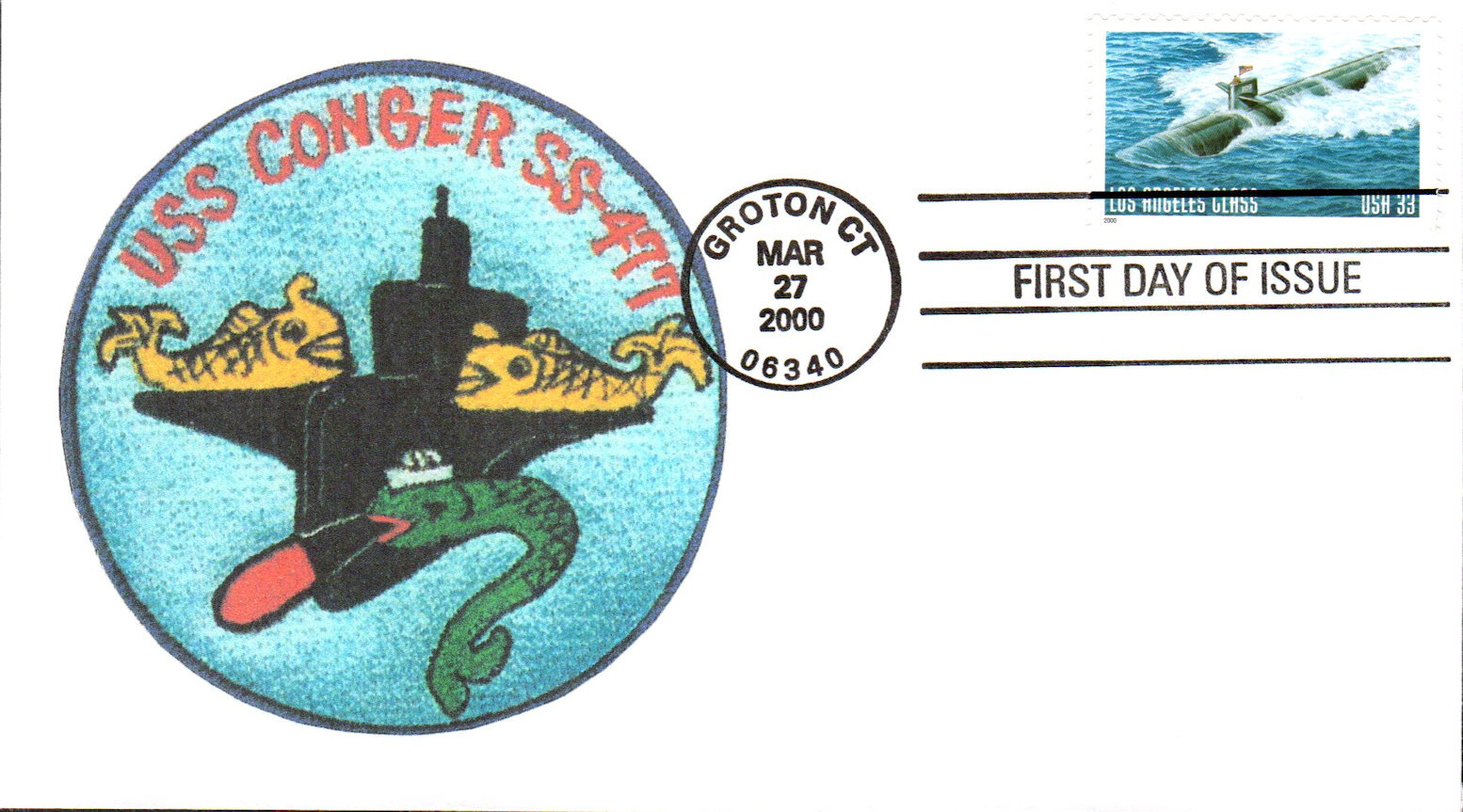 #3372 Submarine USS Conger SS477 Unknown FDC | United States, General ...