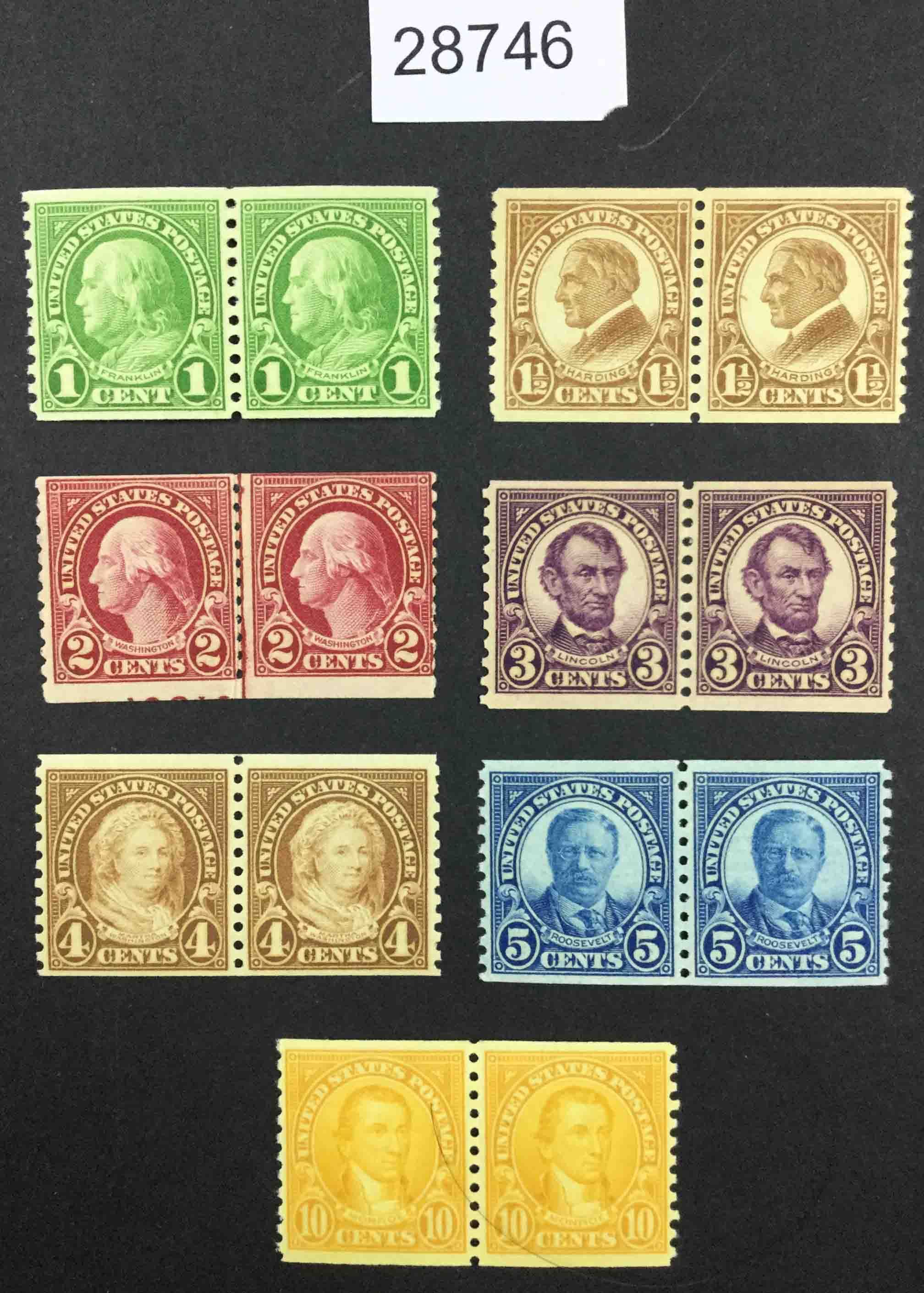 US Stamps #597-603 Mint OG H Pairs LOT #28746 | United States, General ...