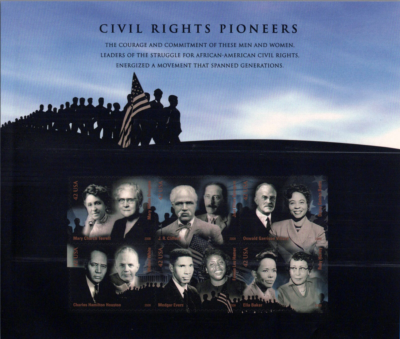 ZAYIX US 4384 MNH Civil Rights Pioneers Souvenir Sheet Black History ...