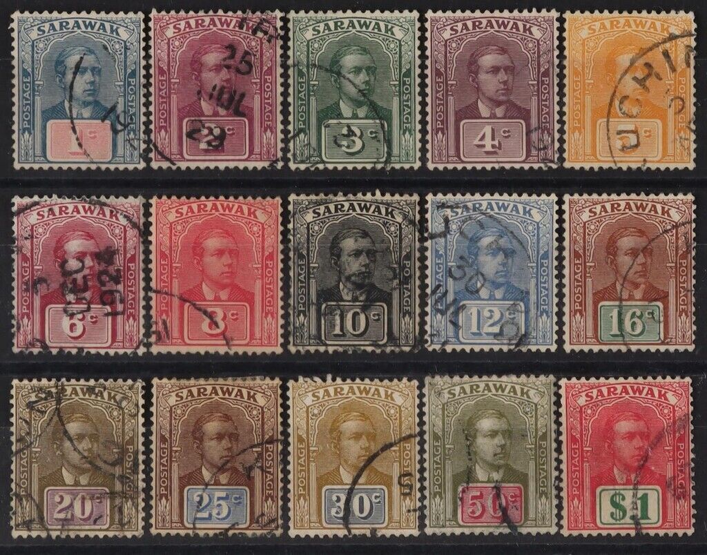 SARAWAK 1928 Brooke set 1c-$1 wmk mult rosettes. | Asia - Malaysia ...