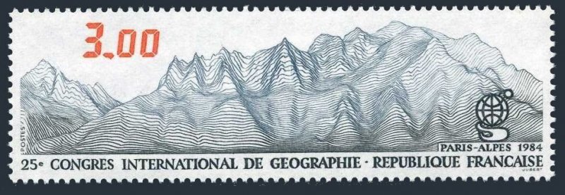 France 1935, MNH. Michel 2458. Geography Congress, Paris 1984 ...