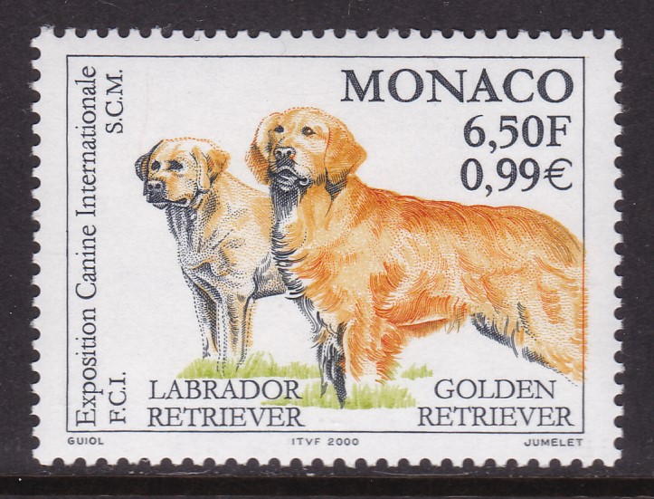 Monaco, Fauna, Dogs, Golden Retriever, Labrador Retriever MNH / 2000 ...