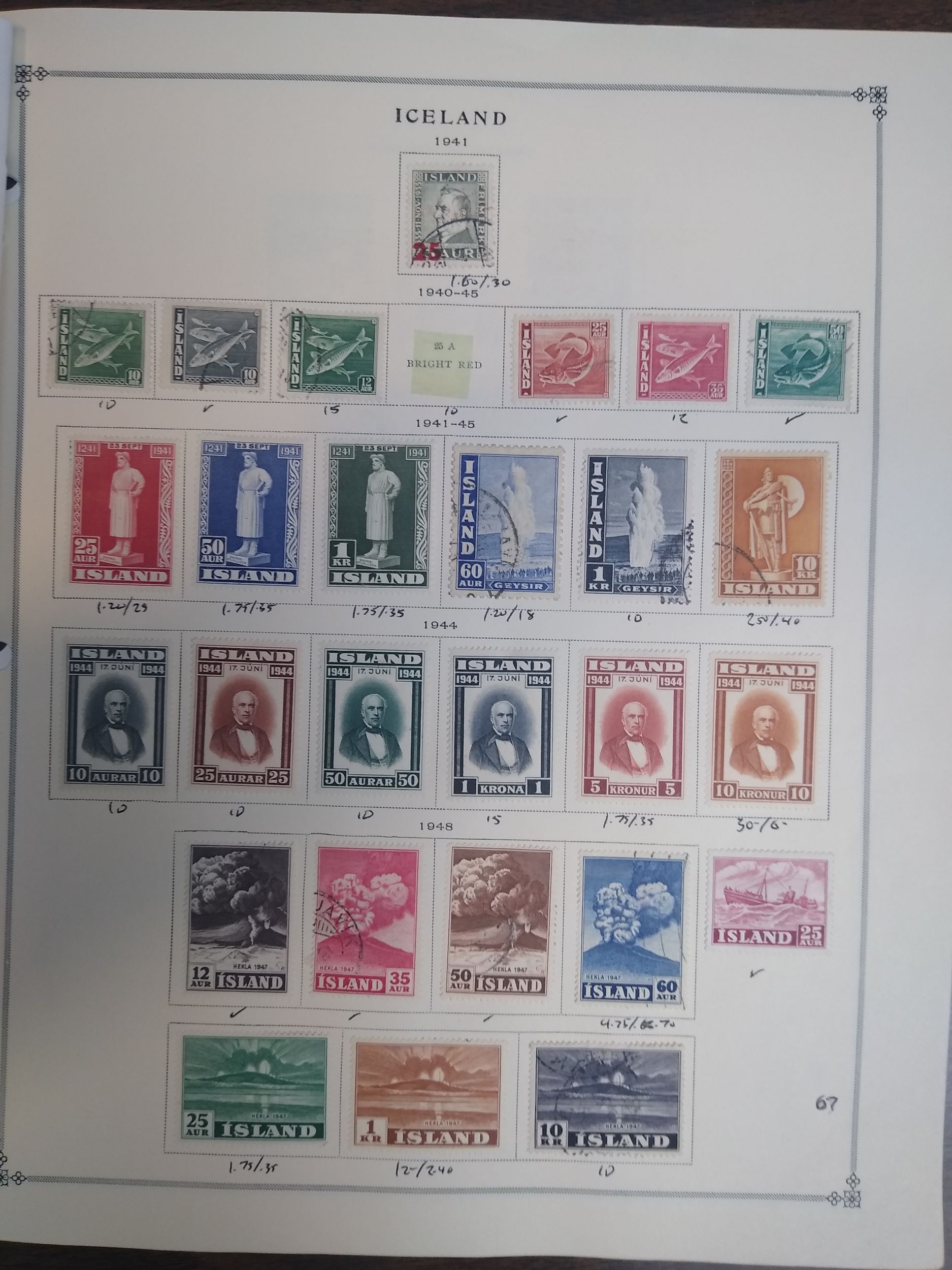 collection on pages Iceland 1940-49 FW: CV $77 | Europe - Iceland ...
