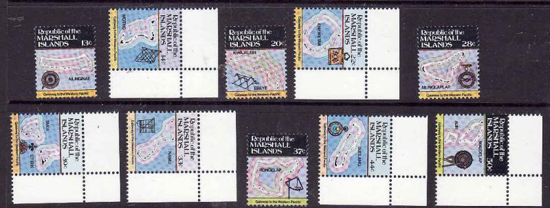 Marshall Islands #39-49 ex#47-unused NH-Maps-Navigational Instruments ...