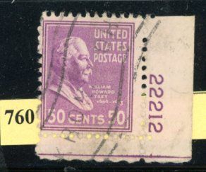 PKStamps - USA - 831 - Used - Plate Number Single #22-760 | United ...