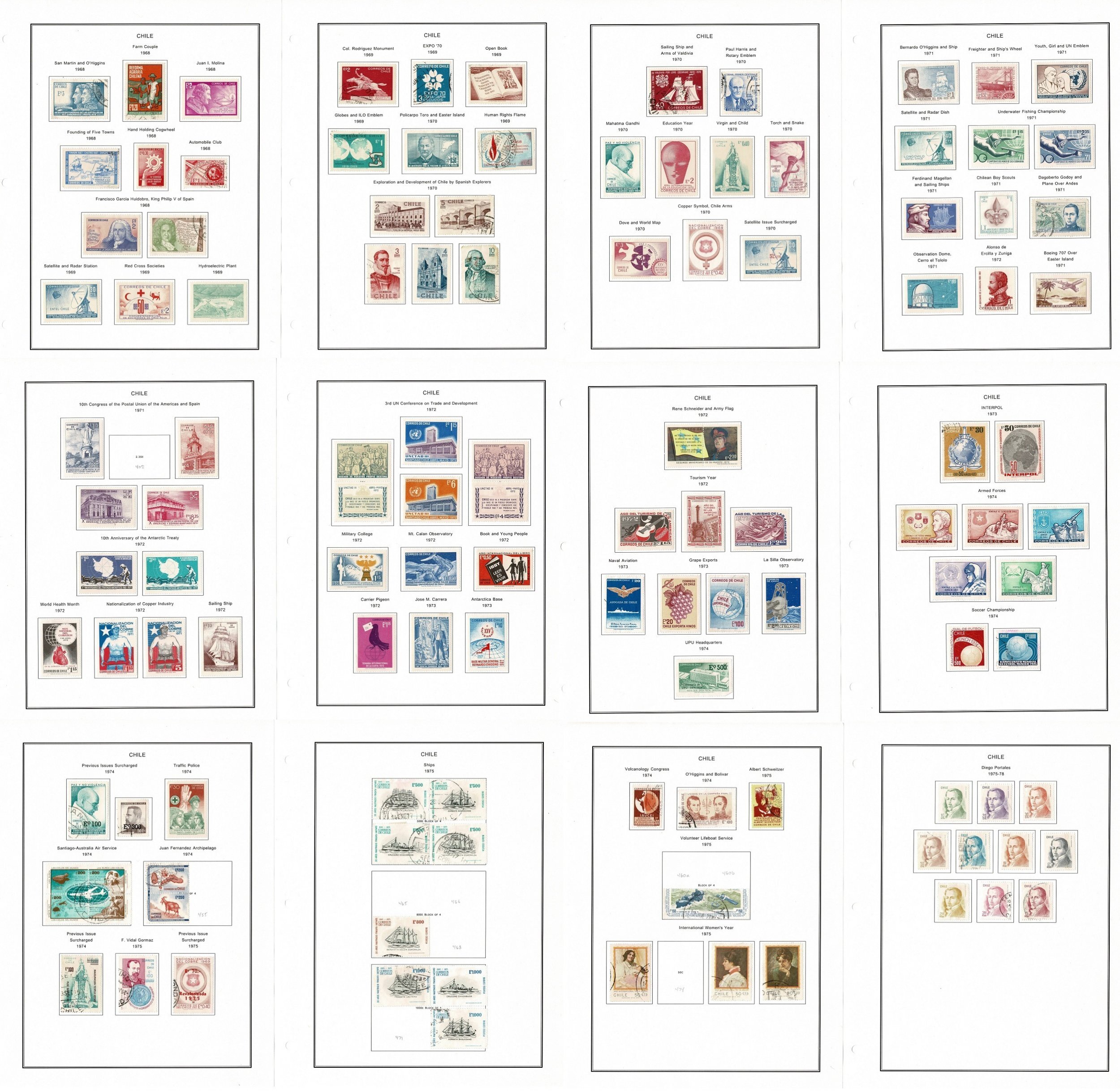 Chile collection hundreds from 1967-1987 | Central & South America ...