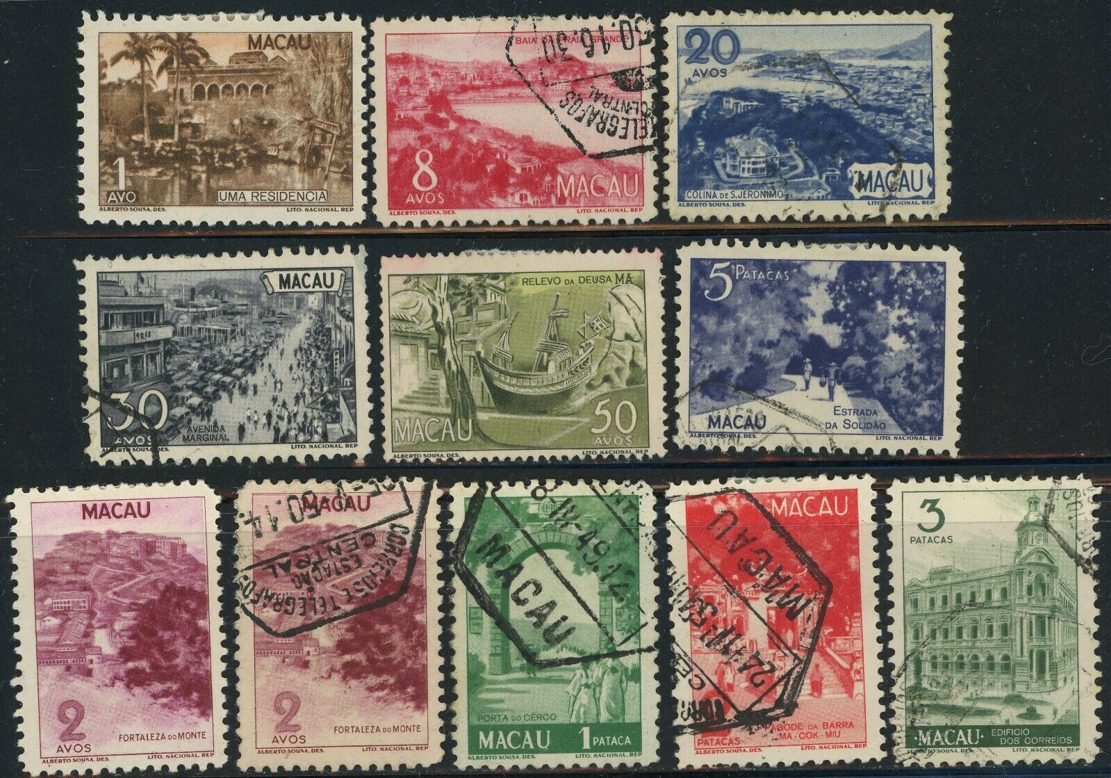 Macao Portuguese #324-325 #327 #329-335 Postage Stamps 1948 Used | Asia ...