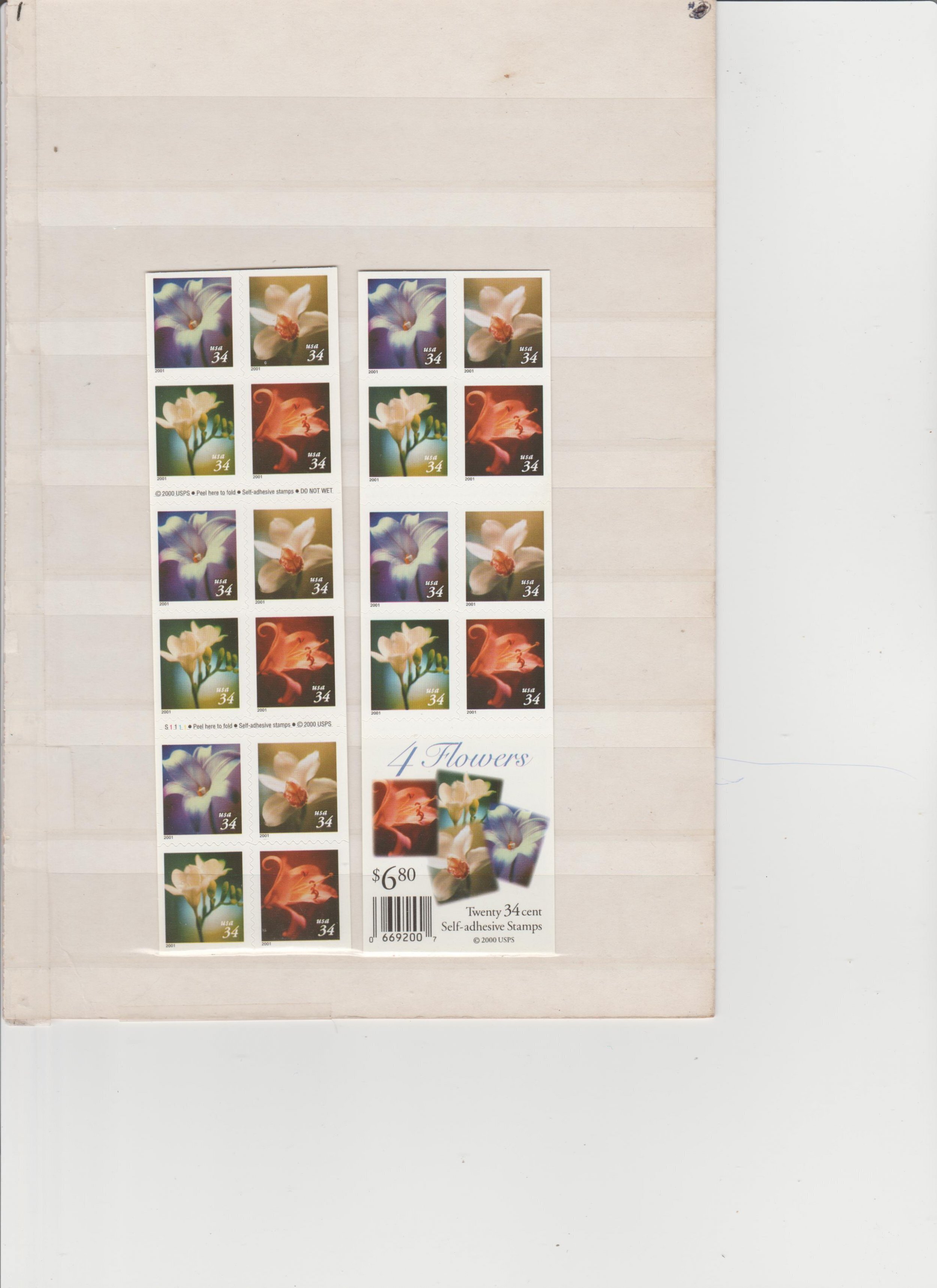 #3490E, pane of 20, PL# S1111. "Flowers" MNH, '.34 cents' | United ...