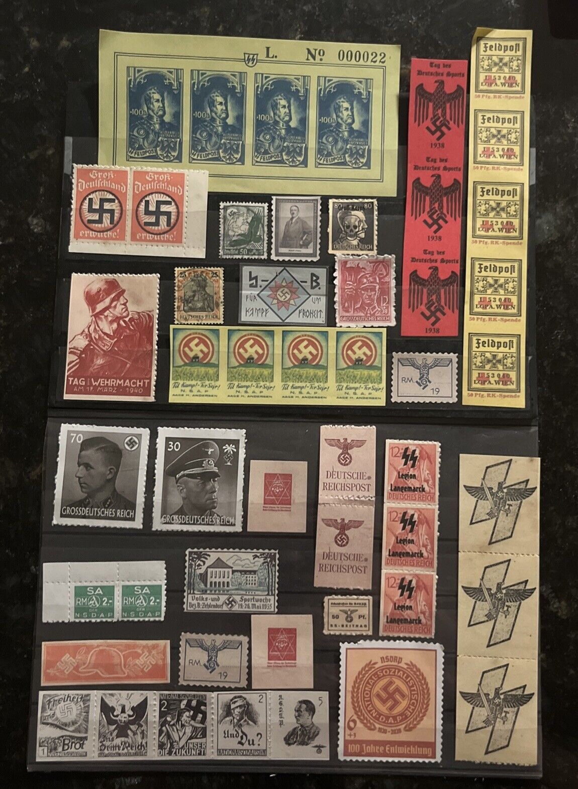 Nazi Germany Third Reich 50 pcs stamps vignettes WW2 WWII German ...